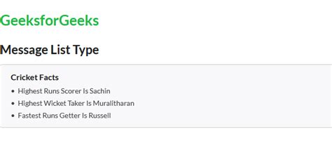 Semantic Ui Message List Type Geeksforgeeks