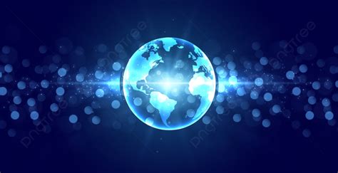 Glowing Digital Earth With Bokeh Background Data With Internet Background Image For Free Download