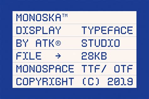 Monoska Display Monospaced Font