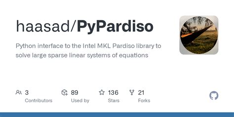 Github Haasadpypardiso Python Interface To The Intel Mkl Pardiso Library To Solve Large