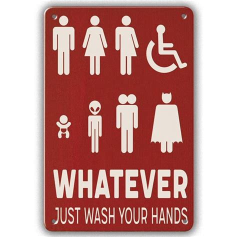 8x12 Whatever Just Wash Your Hands Sign Funny All Gender Metal Aluminum Sign Etsy