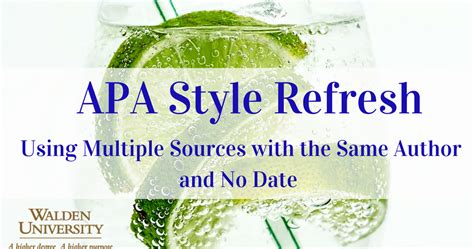 APA Style Refresh Using Multiple Sources With The Same Author And No Date