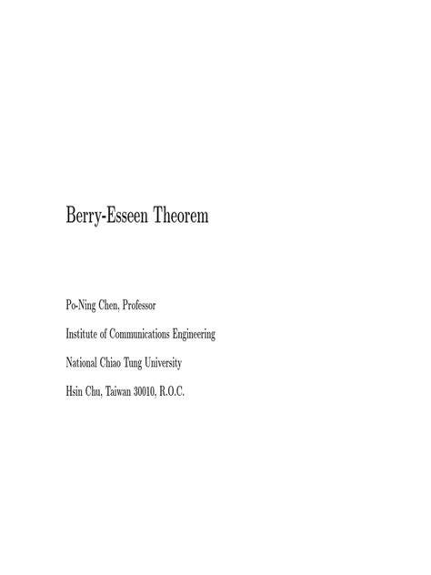Best Berry And Essen Theorem Pdf