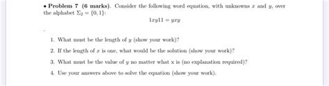 solved problem 7 6 marks consider the following word