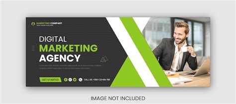 디지털 마케팅 기업 소셜 미디어 Facebook 표지 템플릿 프리미엄 벡터