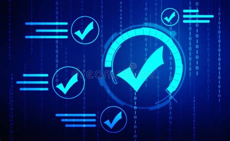 Check Mark Symbol In Digital Background Tech Futuristic Check Mark Symbol Stock Image Image
