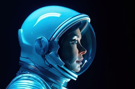 Premium Photo Astronaut Or Astronaut Helmet Closeup Side Viewfuturistic Modern Illustration
