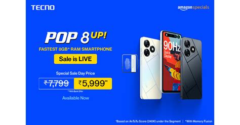 Tecno Pop 8 Goes On Sale At A Special Limited Period Price Of ₹5999 On Amazon
