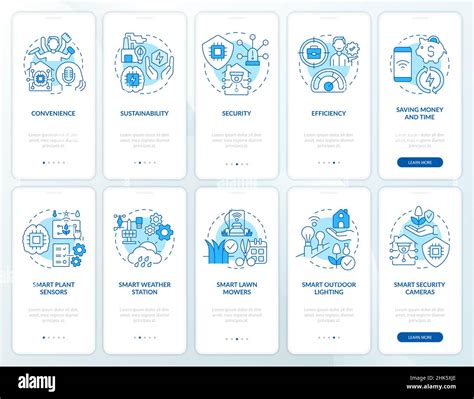 Innovative Technologies Blue Onboarding Mobile App Screen Set Stock Vector Image And Art Alamy