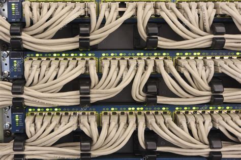 Network Utp Cables Connected To A Router Stock Photo Erikzunec