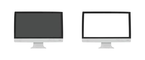 Computer Monitor Clipart Simple Computer Monitor With Blank Black And White Screen Watercolor