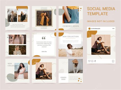 퍼즐 소셜 미디어 템플릿 광장 프리미엄 벡터 프리미엄 벡터