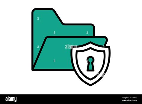 File Protection Icon Folder With Shield Icon Related To Information