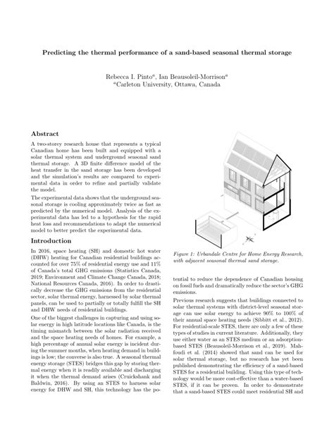 Pdf Predicting The Thermal Performance Of A Sand Based Seasonal Thermal Storage