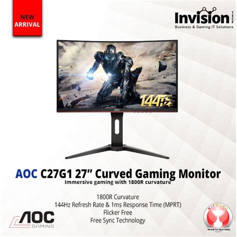 Aoc C27g1 27” Curved Gaming Monitor Electronics Computer Parts And Accessories On Carousell
