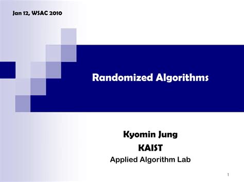 PPT Randomized Algorithms PowerPoint Presentation Free Download ID