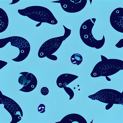 Ocean Draw Random Background Underwater Abstract Element Pattern