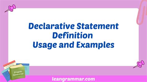 Declarative Statements Definition Usage And Examples