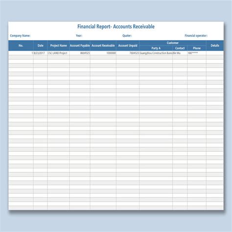 Financial Reporting Templates Excel