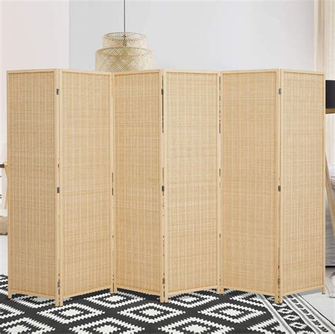 Room Divider Privacy Screen With Natural Bamboo 4 Panel 5 Panel 6 Panel Folding Privacy Screens