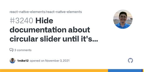 Hide Documentation About Circular Slider Until Its Actually Released · Issue 3240 · React