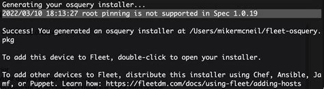 Fleetctl Package Spits Out Irrelevant Log Message Issue 4561 Fleetdm Fleet GitHub