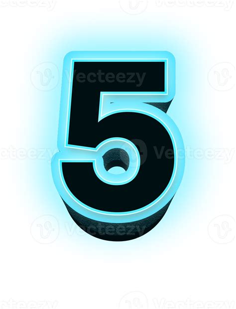 3d Neon Number 22980397 Png