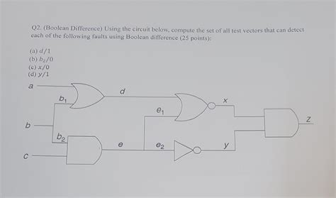 Solved Q2 Boolean Difference Using The Circuit Below