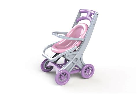 Дитячий візочок для ляльок з шезлонгом Doloni Toys 0122 04 Іграшковий візочок для пупса Сіро