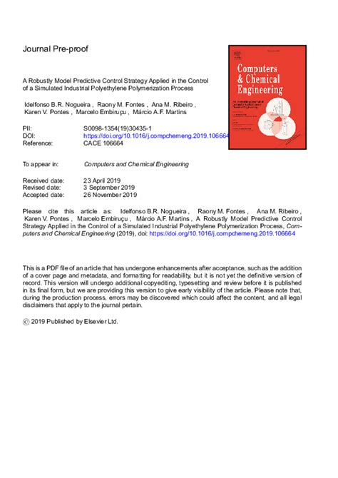 Pdf A Robustly Model Predictive Control Strategy Applied In The Control Of A Simulated