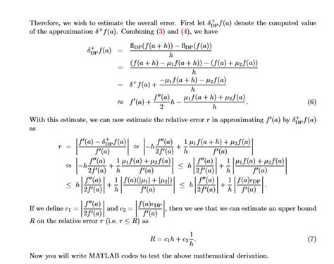 Solved 2 Errors In A Forward Finite Difference