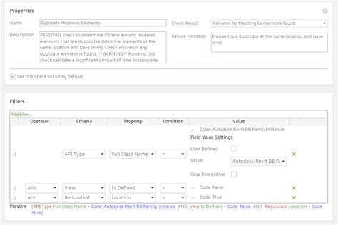 Api Type And Api Parameter In Autodesk Model Checker Configurator For