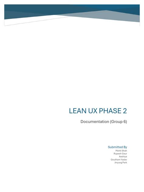 Lean Ux Group 6 Phase2 Documentation Pdf Usability Time Management