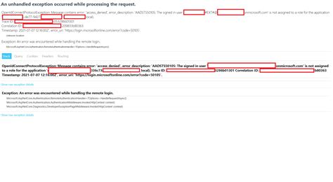 C Azure AD Authentication Redirect Access Denied To Static Page