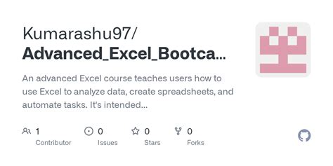 Advanced Excel Bootcamp Book Xlsx At Main Kumarashu Advanced Excel Bootcamp GitHub