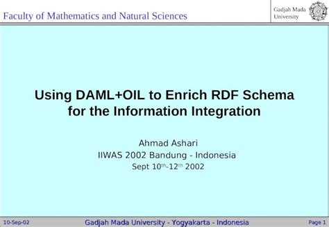 Ppt Using Daml Oil To Enrich Rdf Schema For The Information Integration Dokumen Tips
