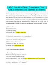 Cadc Practice Exam Questions Pdf CADC Practice Exam Questions Test 1 With Complete And