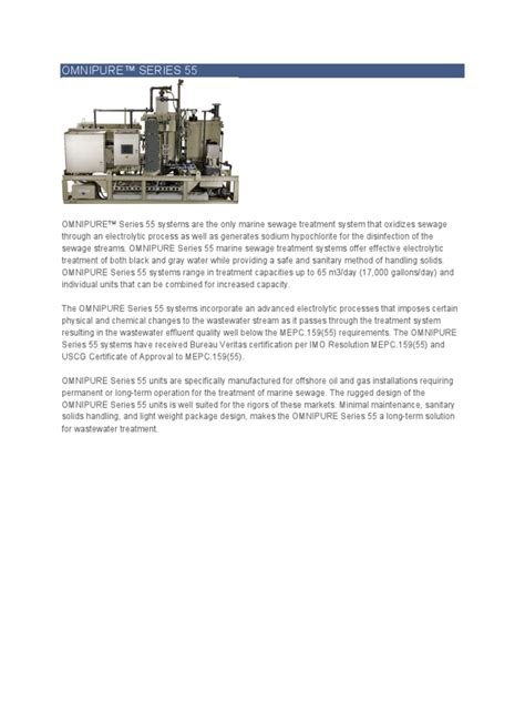 Omnipure And Marineromnipure Pdf Sewage Treatment Environmental Engineering
