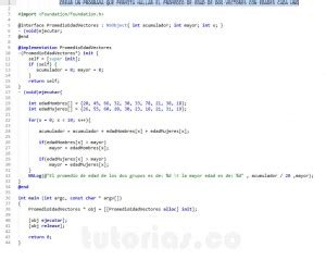 POO Arrays Objective C Promedio De Edad De Dos Vectores Tutorias Co
