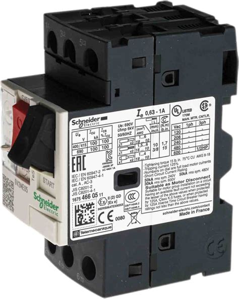 Gv2me05 Schneider Electric Schneider Electric 0 63 → 1 A Tesys Motor Protection Circuit