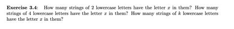 Solved Exercise 34 How Many Strings Of 2 Lowercase Letters