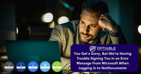 You Get A Sorry But Were Having Trouble Signing You In An Error Message From Microsoft When