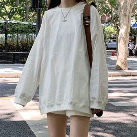 다파라뽐 봄 가을 여자 오버핏 맨투맨 긴팔 박스 티셔츠 루즈핏 무지 베이직 롱티 간절기 레깅스코디