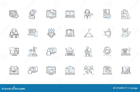 Operational Organization Line Icons Collection Efficiency Productivity Streamlining