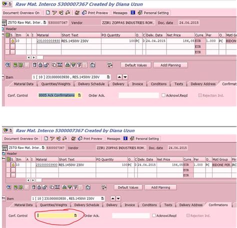 Solved Purchase Order Confirmation Control Key Issue SAP Community