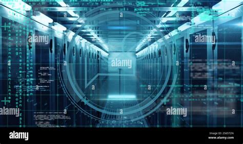 Image Of Folder Icon And Digital Data Processing Over Computer Servers