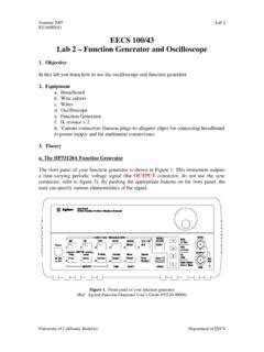 EECS Lab Function Generator And Oscilloscope Eecs Lab Function Generator
