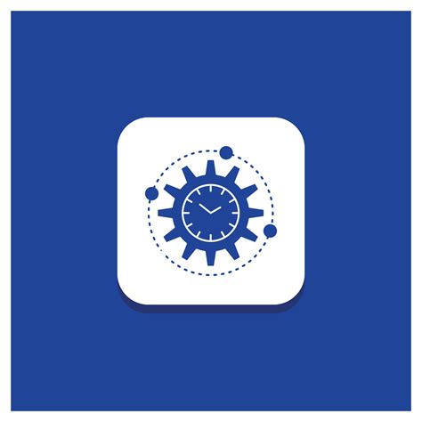 Blue Round Button For Efficiency Management Processing Productivity