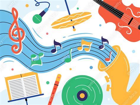 악기 음악 음악축제 엔터테인먼트이벤트 바이올린 악보 리코더 목관악기 레코드판 워크맨 나팔 드럼악기 타악기 이미지 Jv14173890 일러스트