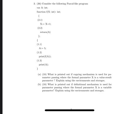 Solved 36 ﻿consider The Following Pascal Like